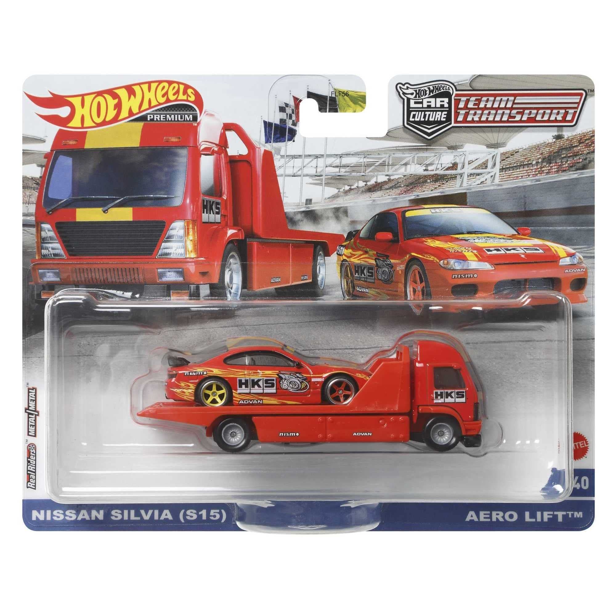 Машинка Hot Wheels Team Transport FLF56:Nissan Silvia (S15) & Aero Lift ...
