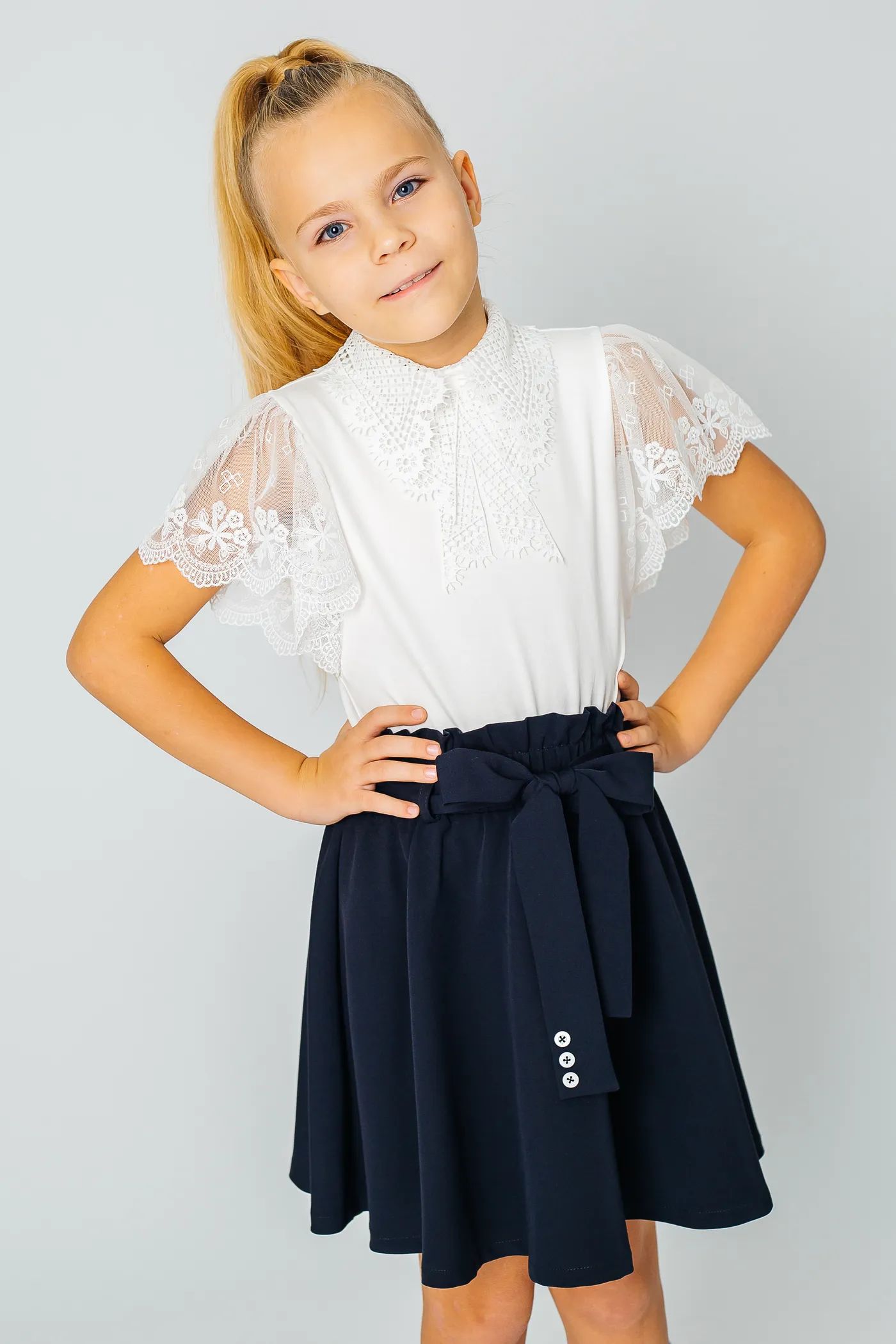 Блузка Девочки Colabear белый, размер 122 купить c доставкой на OZON по низкой цене (1656511849)