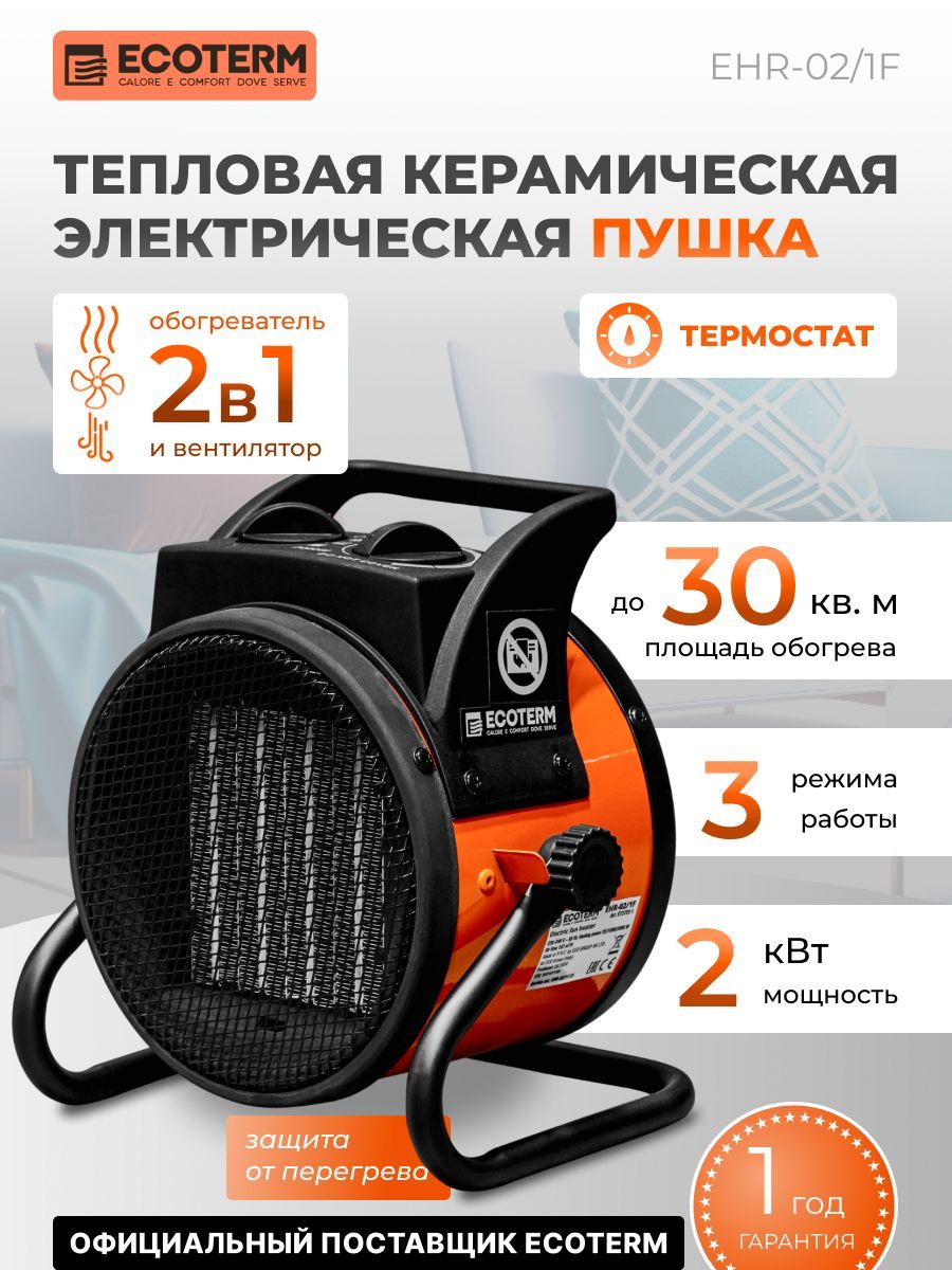 ECOTERM Тепловая пушка электрическая EHR-02/1F (ET3722-1) купить на ...