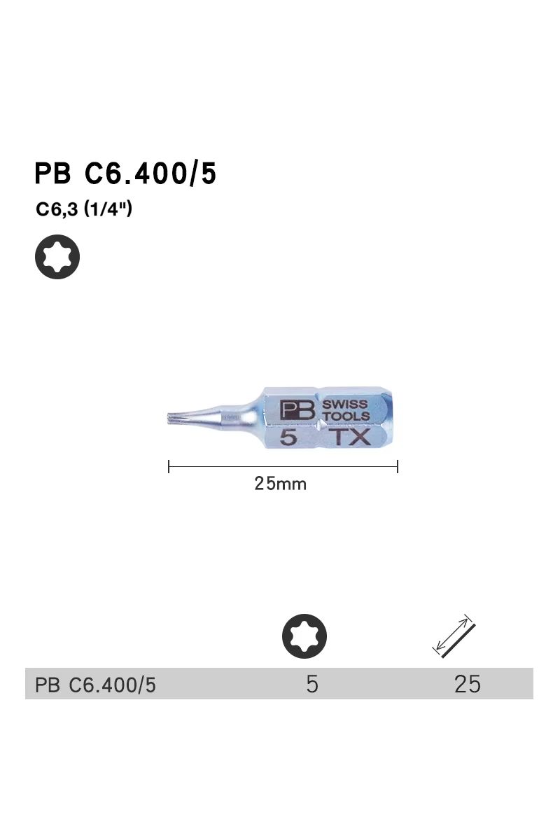 PB SWISS TOOL, магнитная точная сверлильная насадка, звезда, тип Torx ...