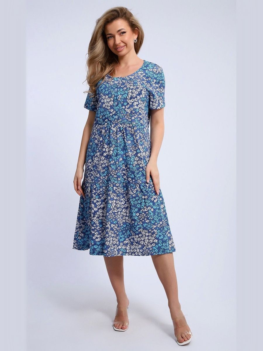 Платье Женский Н-Коллекция голубой, синий Повседневный Короткий ...
