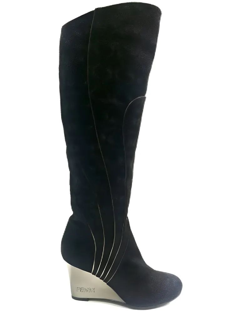 Сапоги Женский FENNI, размер 36 черный Зима Танкетка Италия Молния ...