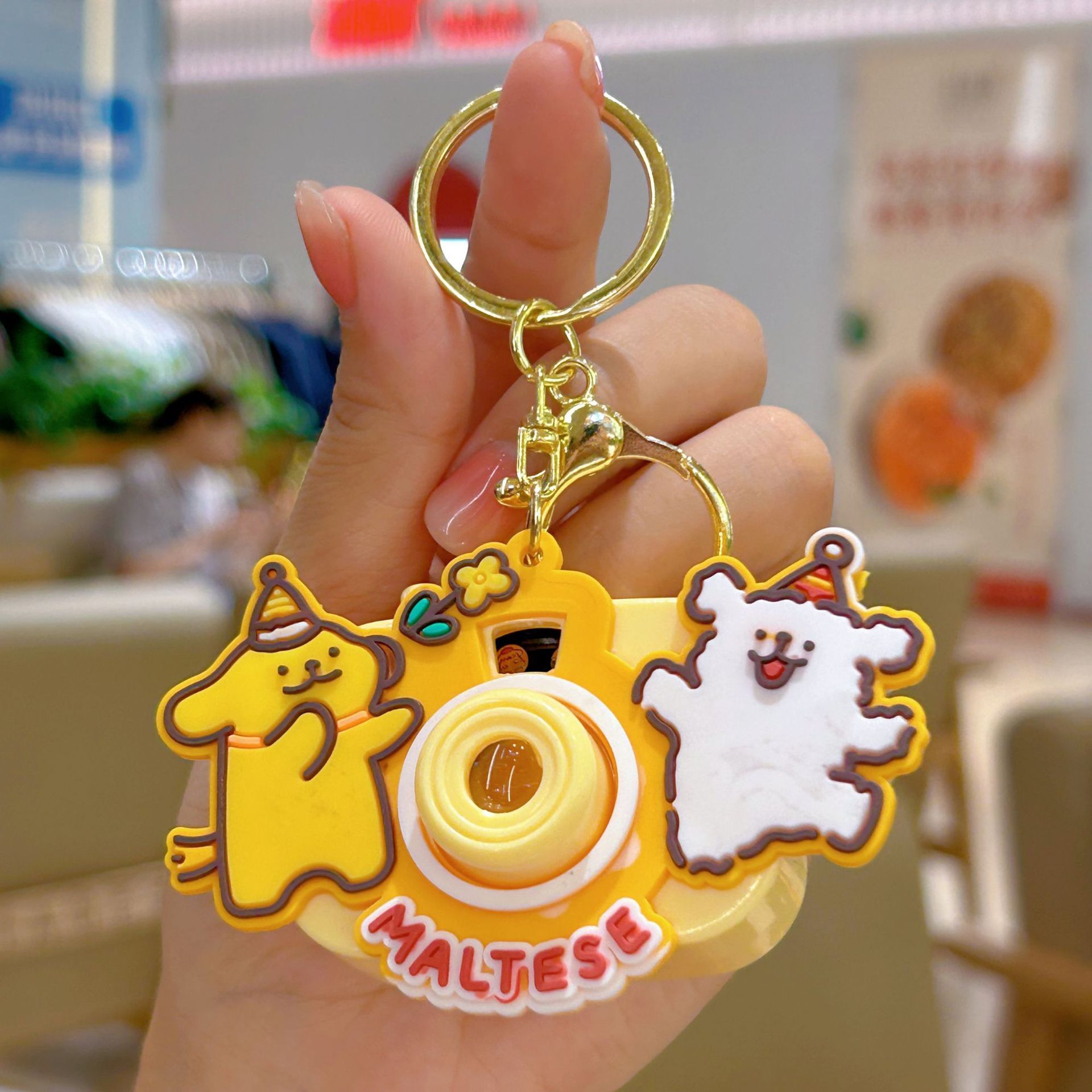 Брелок проектор с Pudding Dog милый брелок для ключей с проекцией фото ...