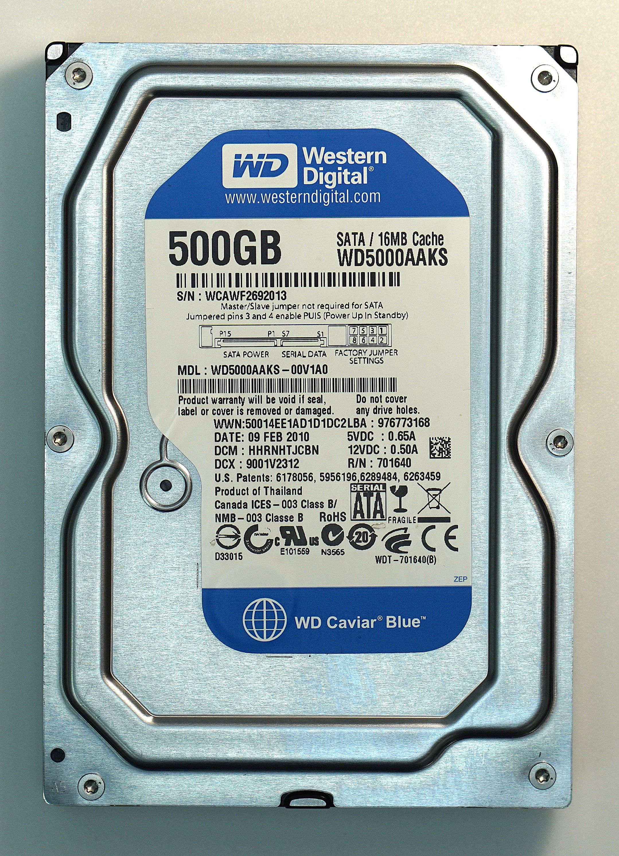 Жесткий диск 3.5" 500Gb Western Digital WD5000AAKS-00V1A0 SATA ...