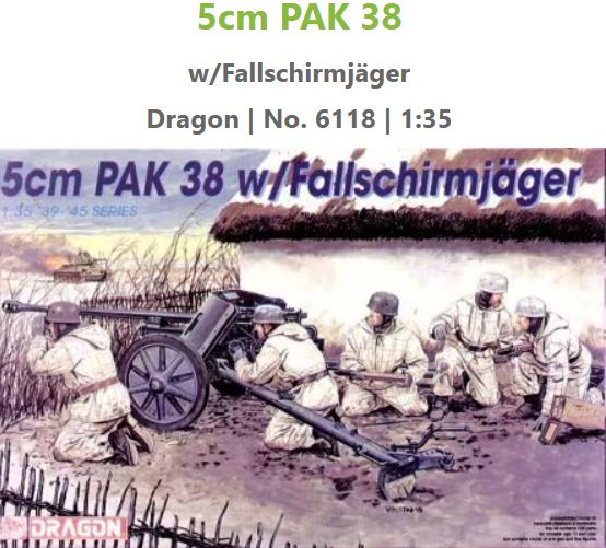 DRAGON 6118 1/35 Немецкий 5см PAK 38 w/Fallschirmj ger Модельный ...