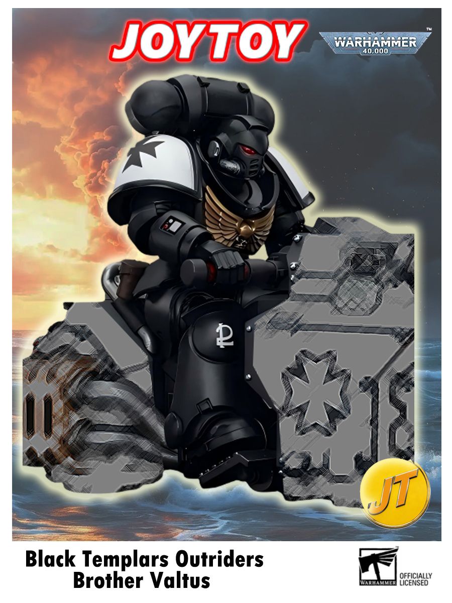 Подвижная фигурка JOYTOY Warhammer 40K 1/18 Black Templars Outriders ...