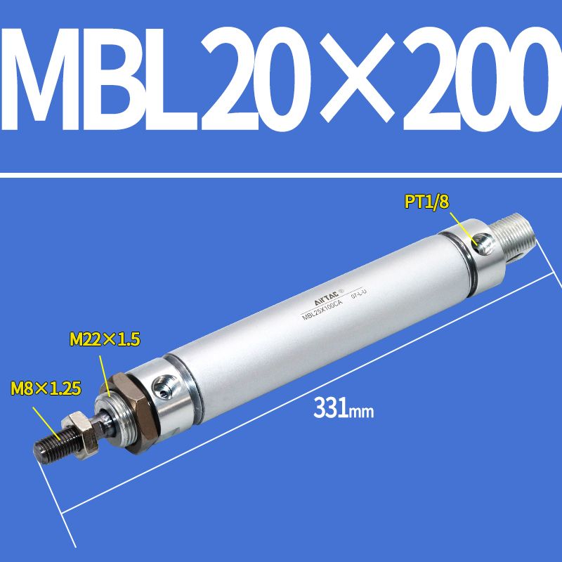 Пневмоцилиндр 20x200 мм, алюминиевый, серый 98 купить на OZON по низкой ...