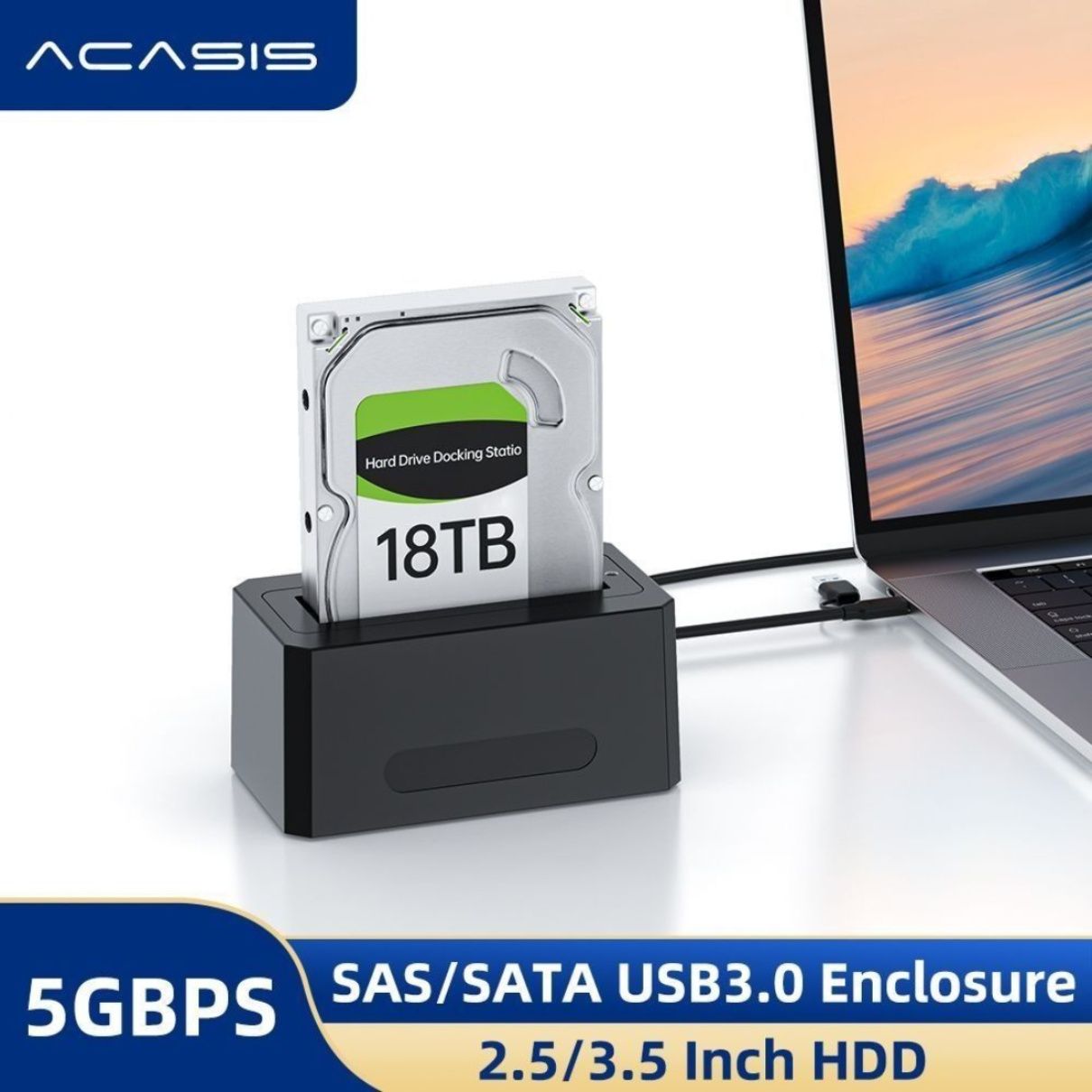 Док-станция ACASIS для жёстких дисков SATA/SAS с USB 3.0, поддержка до ...