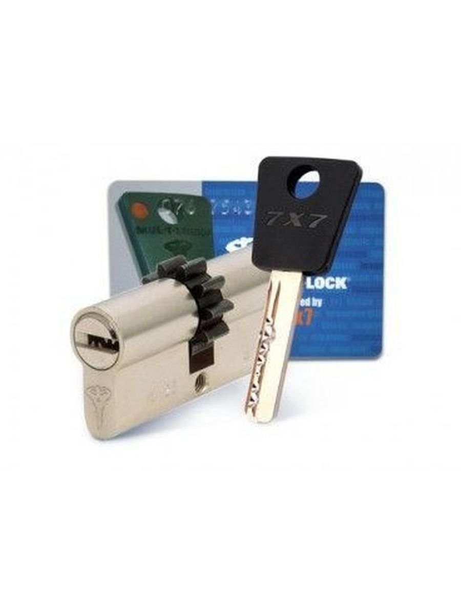 Цилиндр дверной Mul-T-Lock 7x7 (71мм 33Верт.*38) ключ-вертушка, никель ...