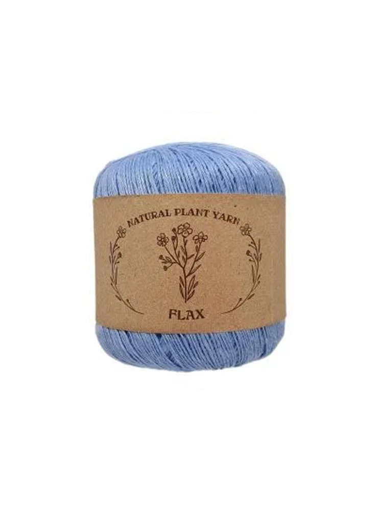 Пряжа "Flax", цвет: 015 - Голубой темный, 2 шт., лен 100%, 50 гр. 200 м ...