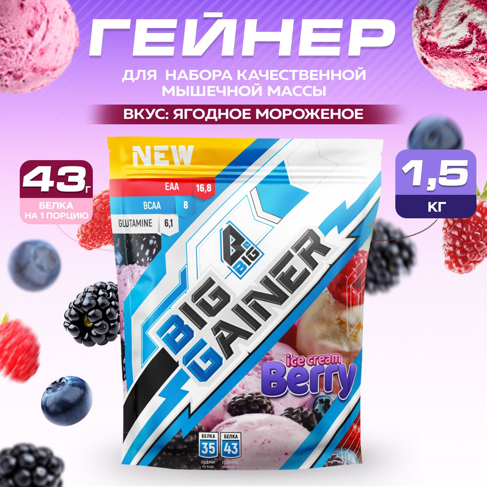 Гейнер BIGSNT BIG GAINER для набора мышечной массы высокобелковый / 1.5 ...