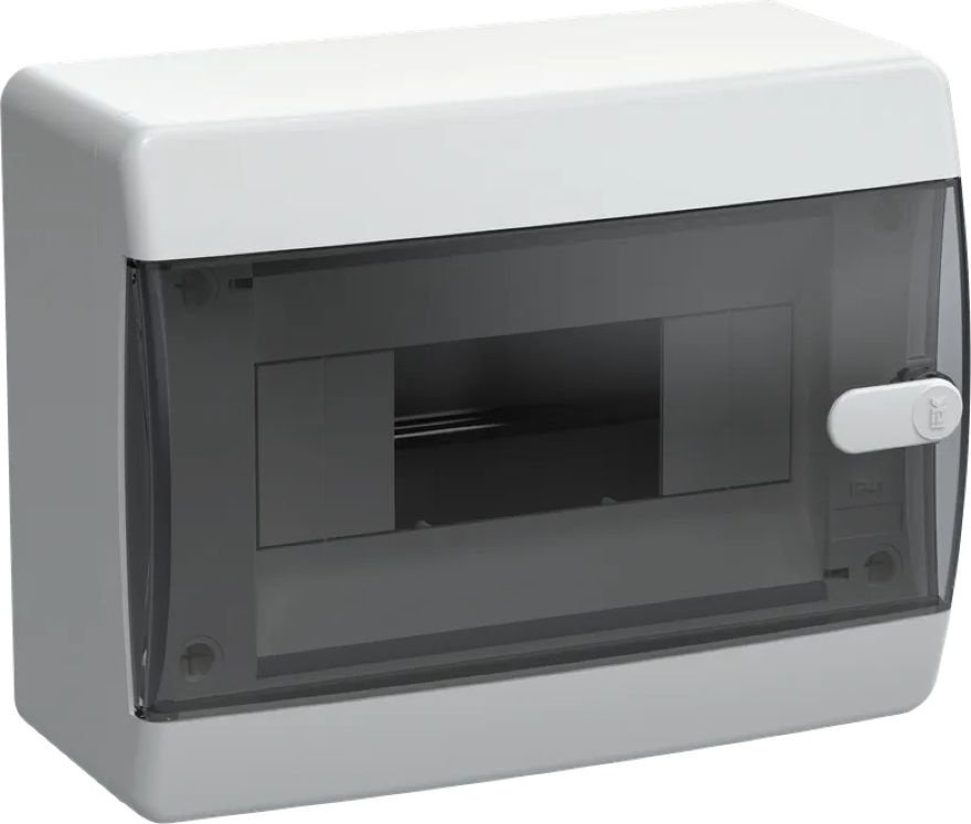 Бокс распределительный IEK / ИЭК UNION Compact ЩРН-П-8 с прозрачной черной дверью, пластиковый ...