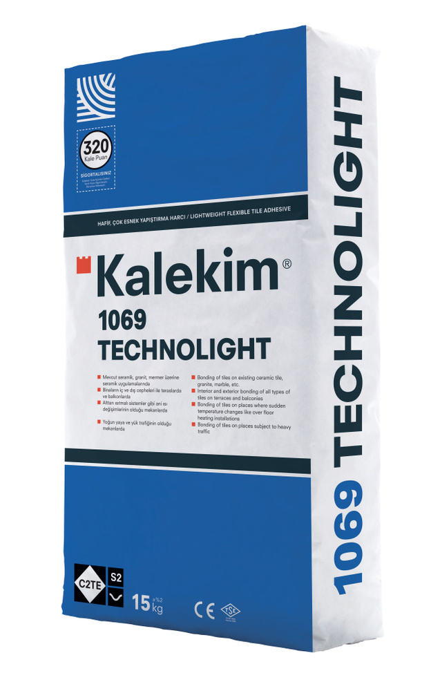 Клей для плитки Kalekim 1069 Technolight 15 кг облегченный высокоэластичный купить по низкой ...