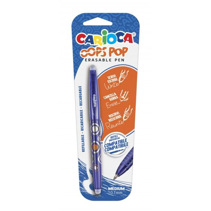 Ручка шариковая стираемая, Carioca "OOPS Retractable " узел 0.7 мм ...
