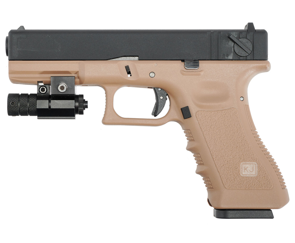 Страйкбольный пистолет KJW Glock G18 (6 мм, GBB, CO2, Tan) - купить с ...