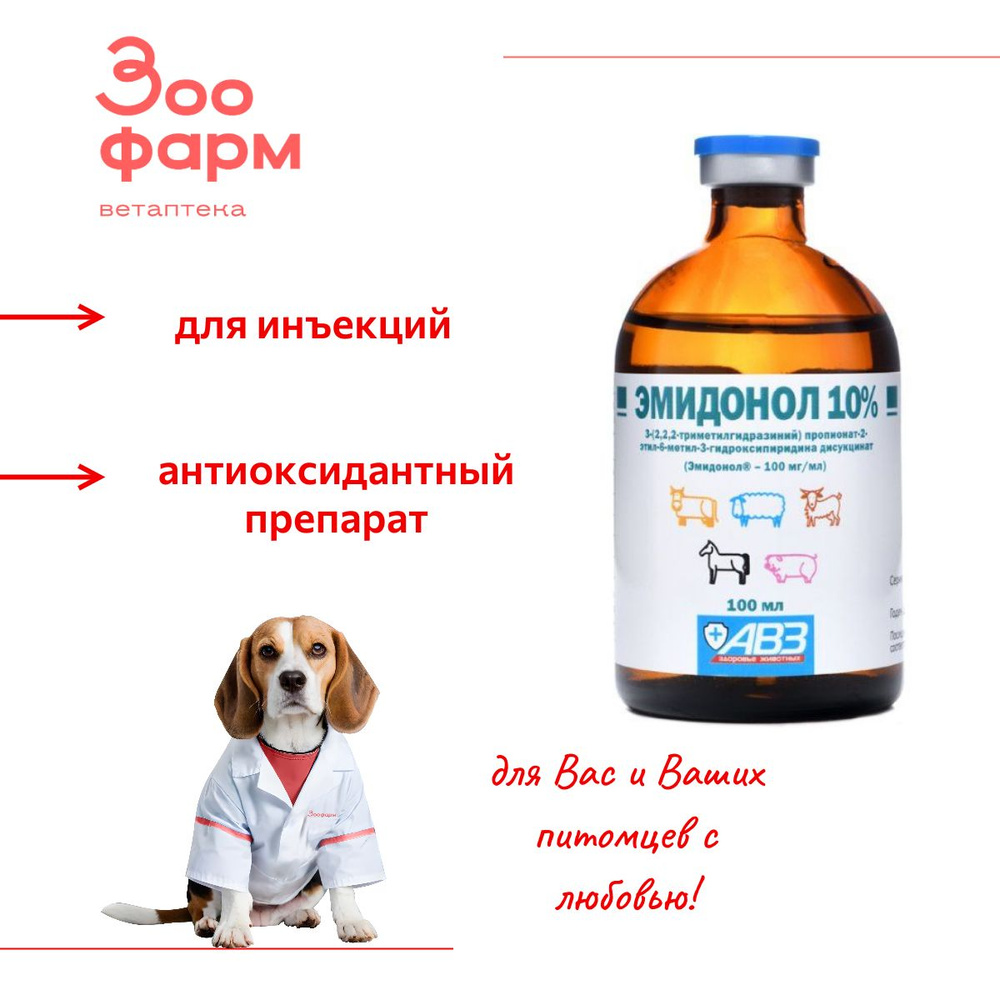 Эмидонол 10%, раствор для инъекций, 100 мл - купить с доставкой по ...