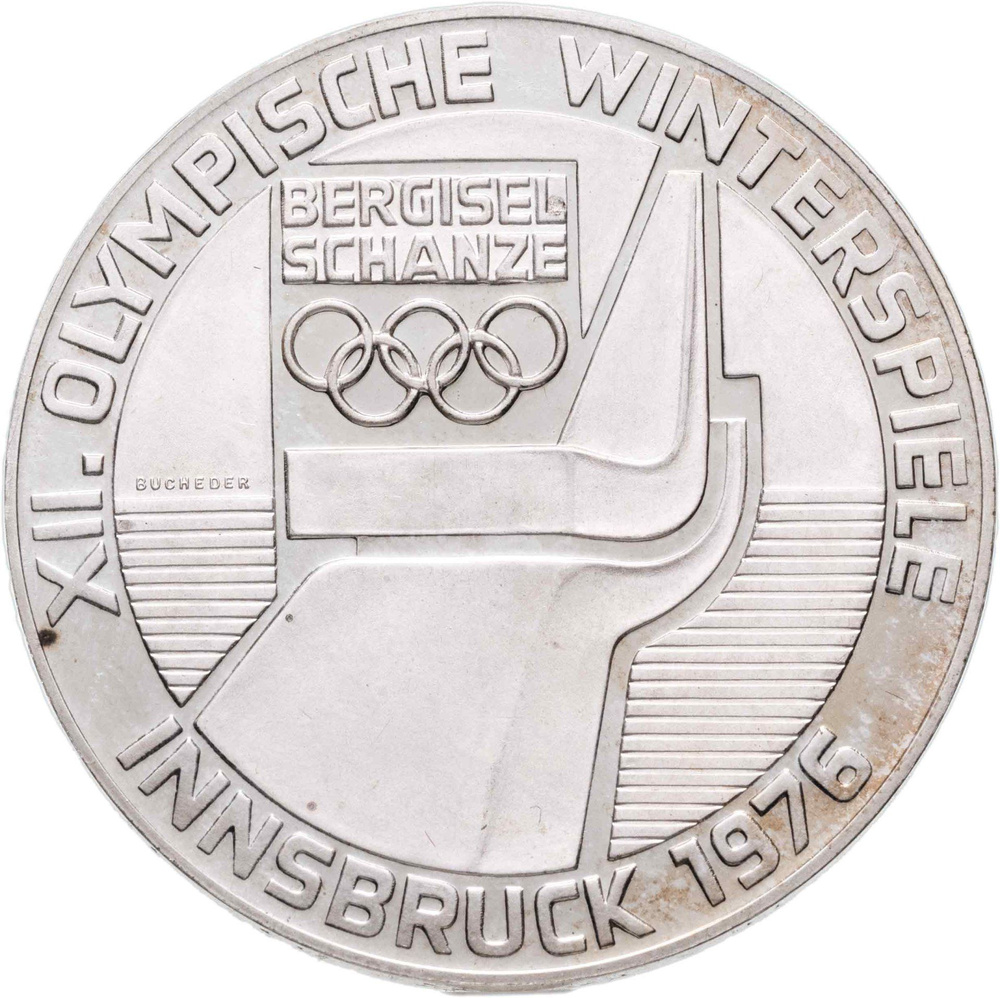Монета Австрия 100 шиллингов shillings 1976 XII зимние Олимпийские Игры, Инсбрук 1976 знак ...
