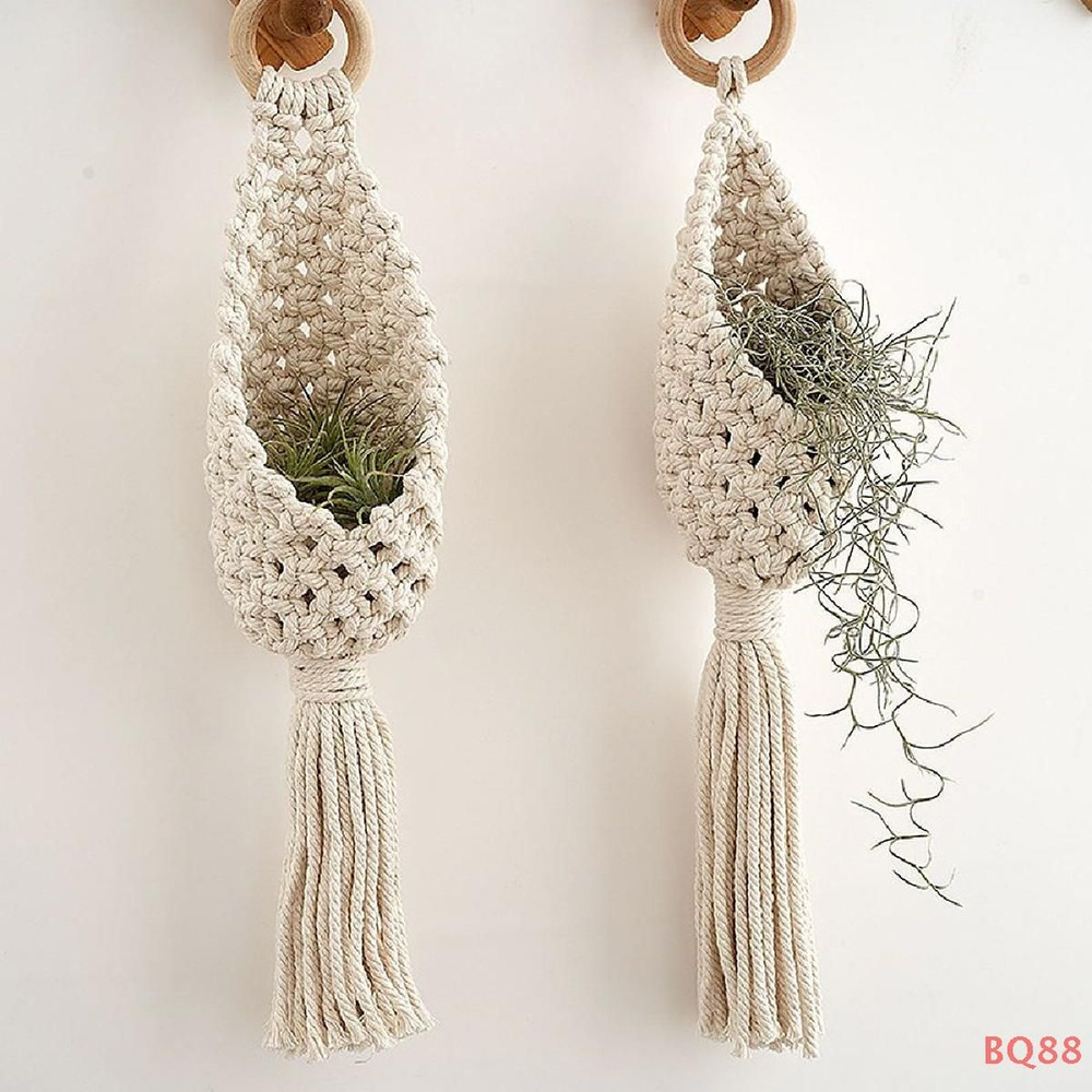 Настенный декор Кашпо подвесное тканая веревка макраме настенное искусство 10x45cm купить