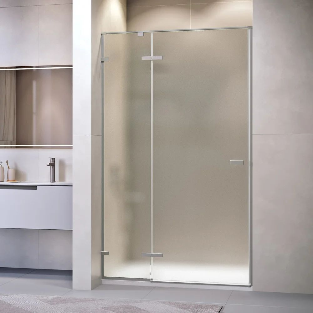 Душевая дверь в нишу RGW Stilvoll SV-004-Gr стеклянная, распашная, 130 см, с серым профилем ...