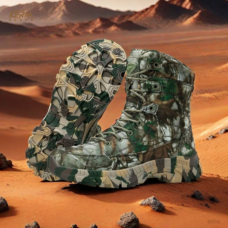 Ботинки для треккинга Мужской KERNA зеленый, размер 43 На любой сезон Шнурки Без каблука Бант ...