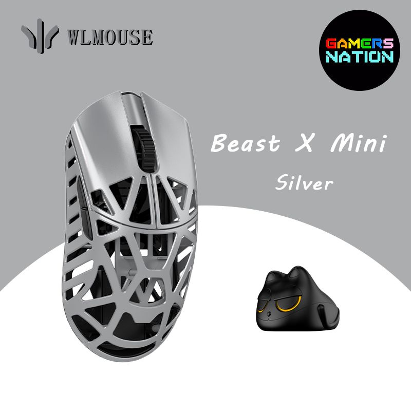 Игровая мышь беспроводная беспроводная BEAST X MINI , серый металлик ...