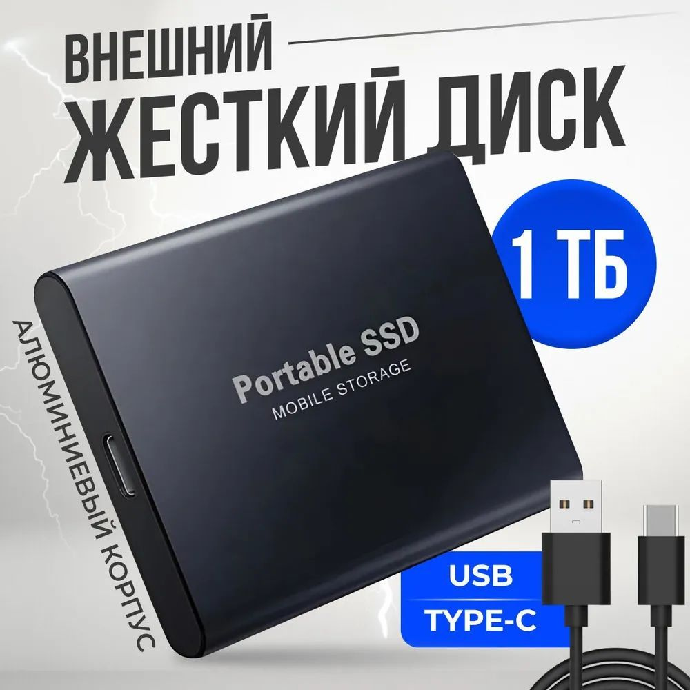 1 ТБ Внешний SSD-диск PortableSSD (Portable SSD), черный купить на OZON по низкой цене (1912994770)