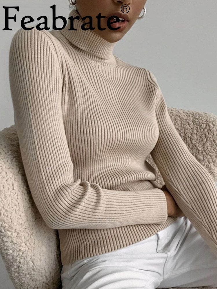 Свитер Женский Feabrate хаки Полиэстер, размер 44, 46 Без застежки облегающий Длинный Однотонный ...