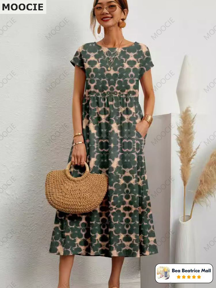 Платье Женский MOOCIE зеленый Повседневный Короткий Политекс, размер 52 ...