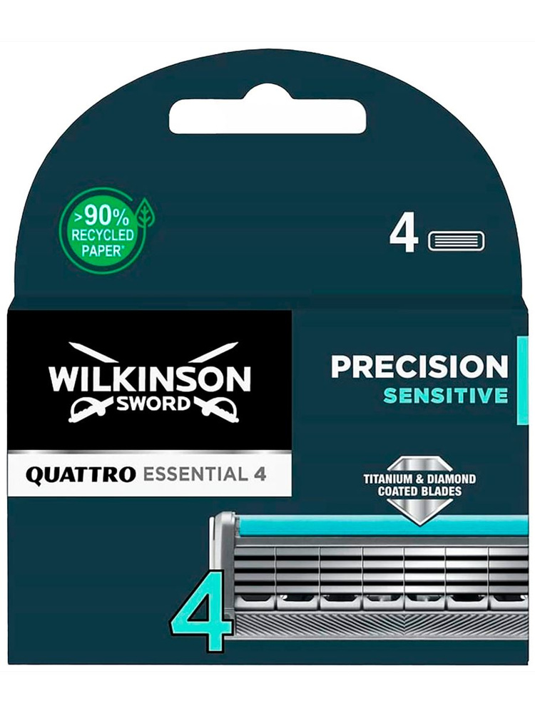 Wilkinson Sword Quattro Titanium Сменные кассеты Essential Sensitive (4 ...