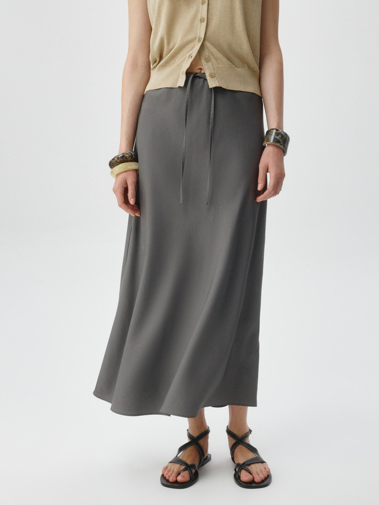 Юбка Женский SELA антрацитовый, размер 44 Лето купить c доставкой на OZON по низкой цене ...