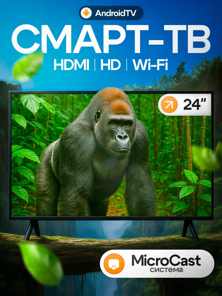 tech4hom Телевизор 24" HD, черно-серый купить на OZON по низкой цене (2103787867)