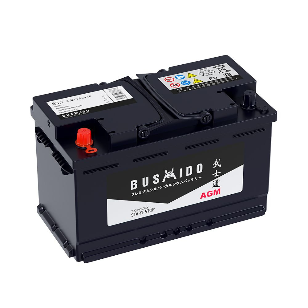 BUSHIDO Аккумулятор автомобильный, 85 А•ч, Прямая (+/-) полярность ...