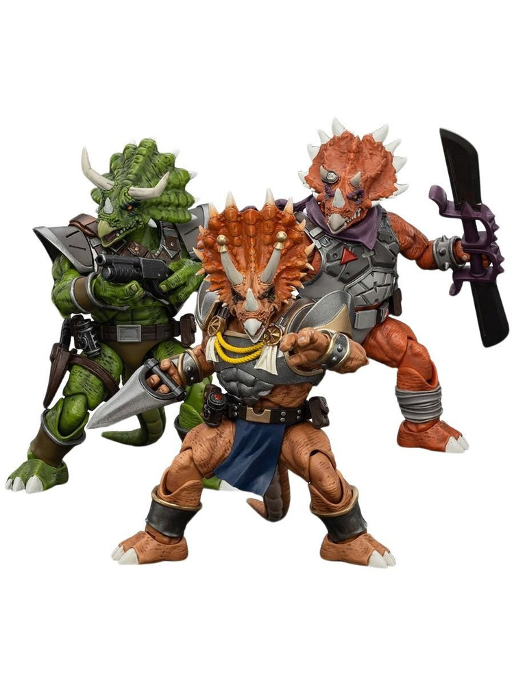 Подвижная фигурка JOYTOY TMNT Captain Zorax Adjutant Zork Triceraton ...