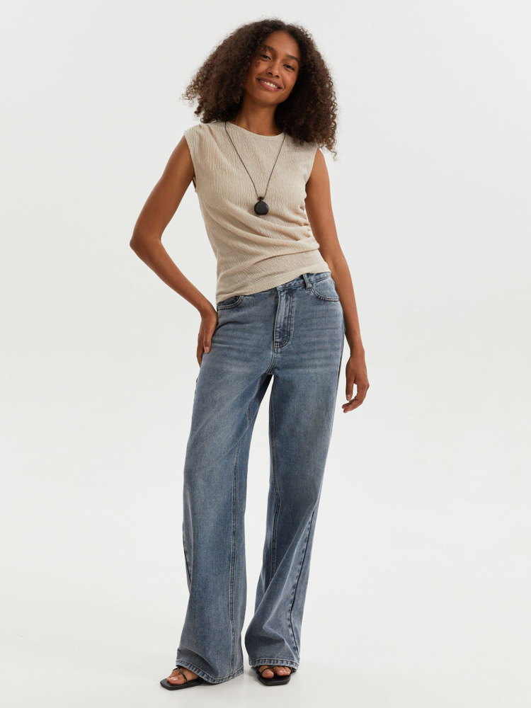 Блузка Женский nice&easy слоновая кость Вискоза, Полиэстер Без рукавов ...