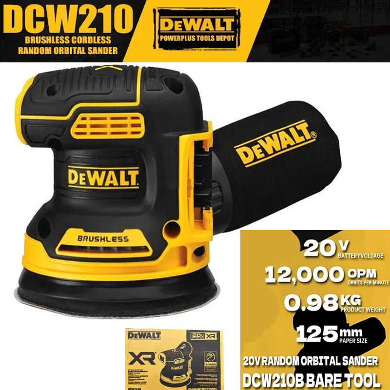DEWALT DCW210 5in 20v Бесщеточная аккумуляторная шлифовальная машина с ...