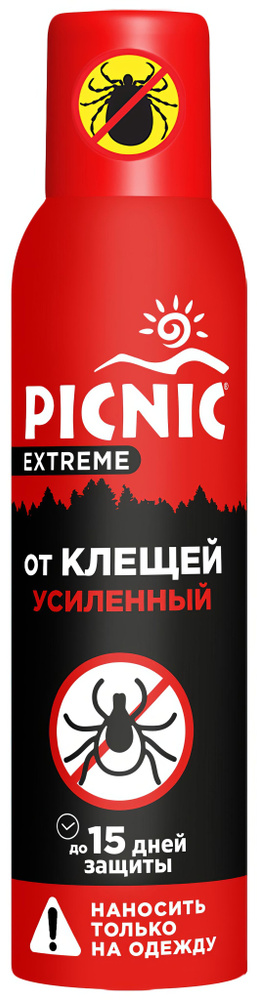 Аэрозоль Picnic Extreme От клещей, усиленный, до 15 дней защиты, 150 мл ...