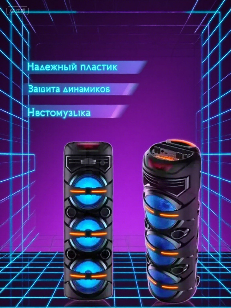 Беспроводная большая колонка с караоке (напольная, настольная)ZQS-8301 (8"х3)/ портативная ...