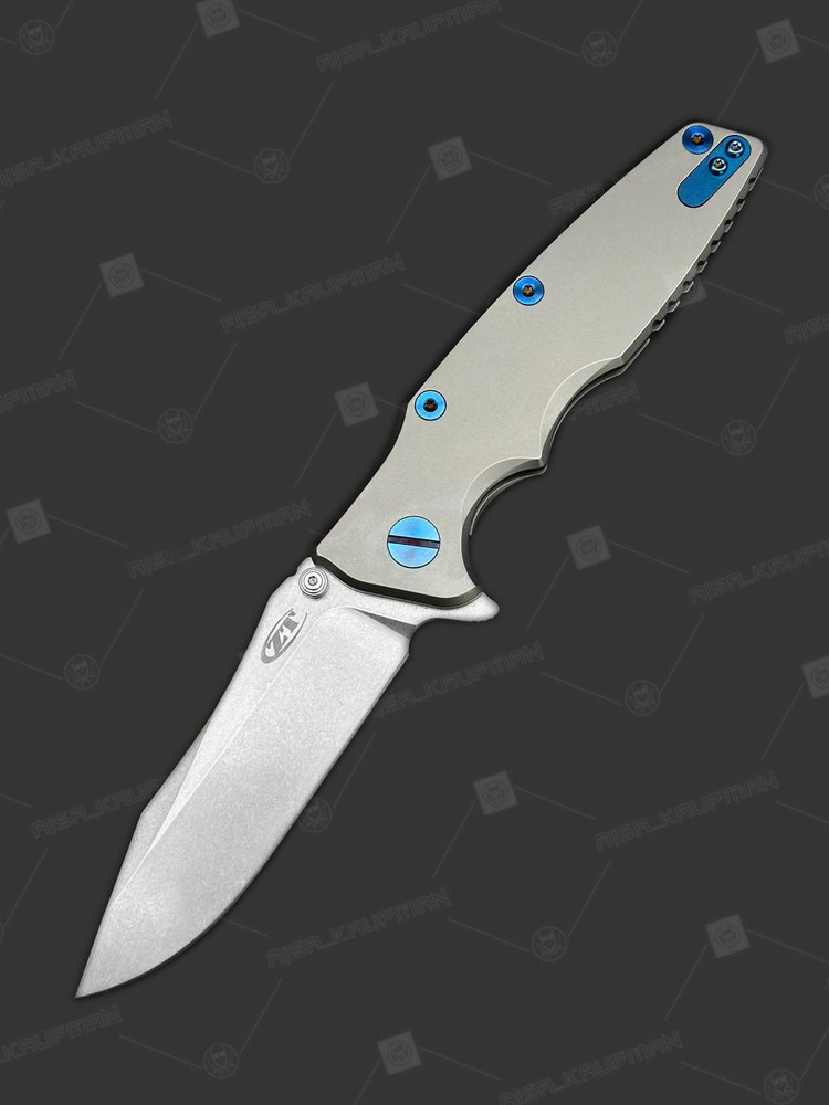 Складной нож, ZT Zero Tolerance, Flipper 0429 CTS-204P, каменной промывкой, лезвие Drop Point ...