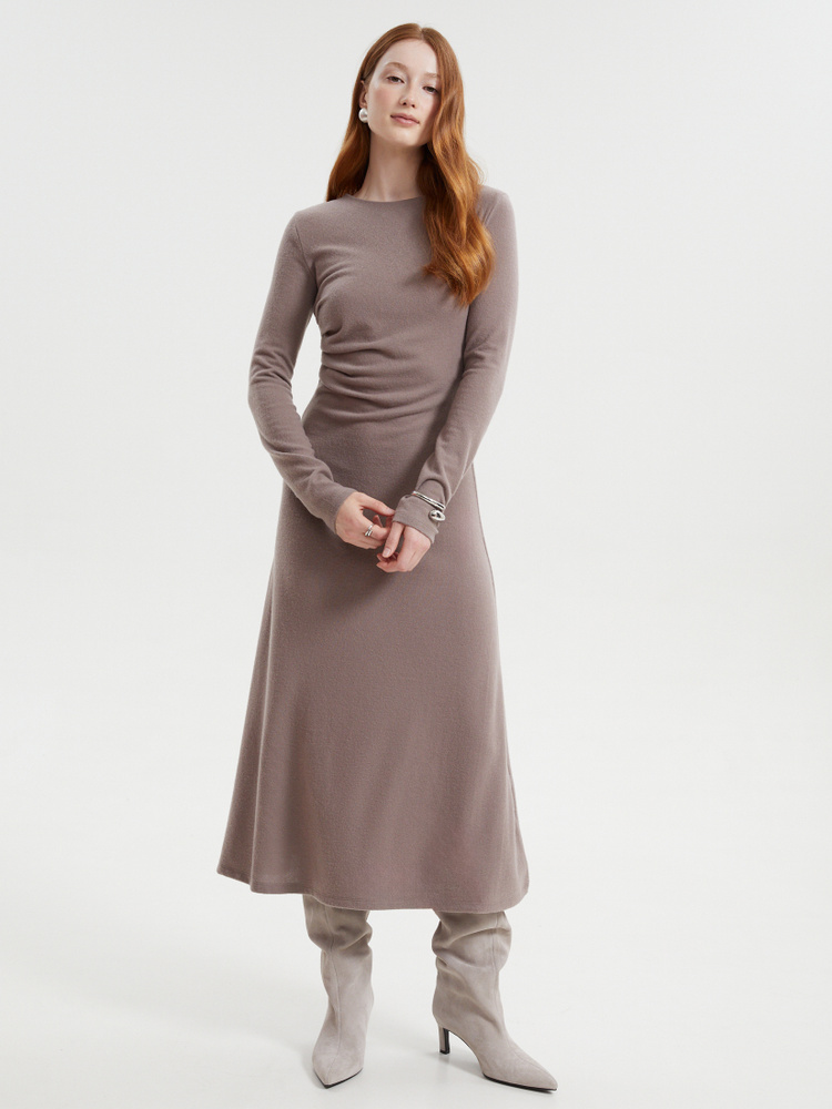 Платье Женский nice&easy светло-коричневый Повседневный Длинный ...