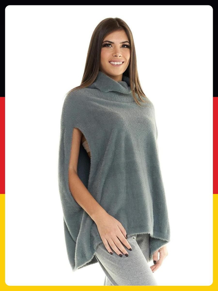 Пончо Женский Leone 1947 серый, размер 46, 48 Не указана Демисезон купить c доставкой на OZON по ...
