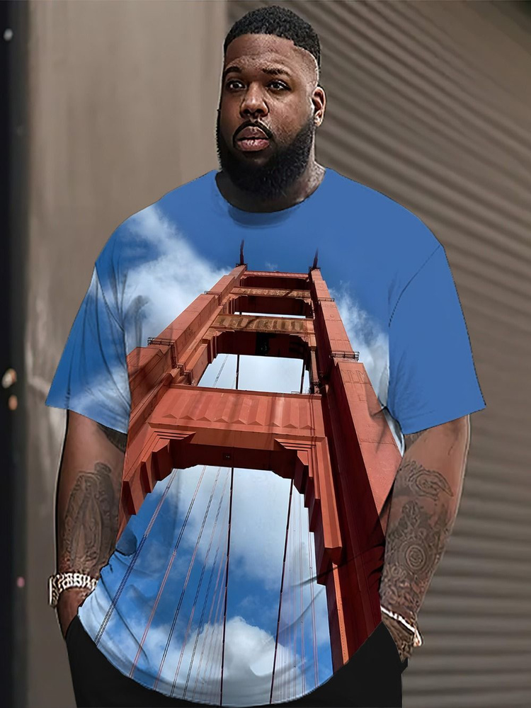 Футболка Мужской большие размеры инжирный Короткий, размер 68, 70 ...