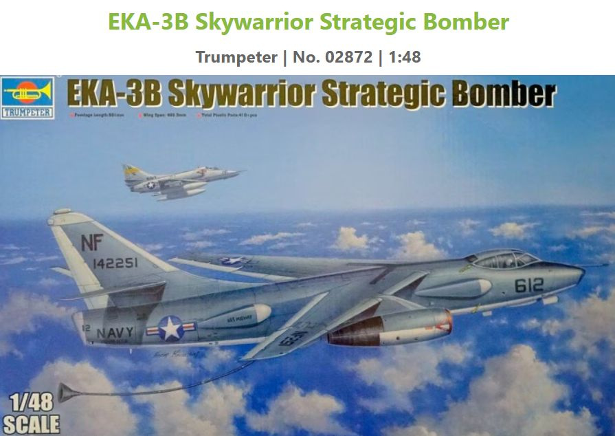 Trumpeter 02872 1/48 EKA-3B Стратегический бомбардировщик Skywarrior Пластиковая модель самолета ...