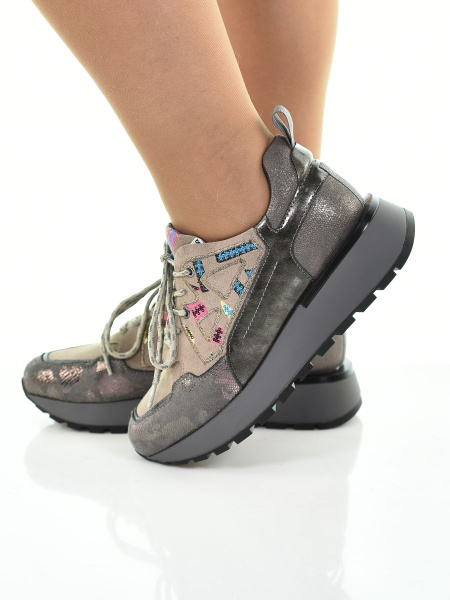 Ботинки Женский Ascalini бежевый, размер 41 Демисезон 7 Стандартный средний (до 9 см) Россия ...