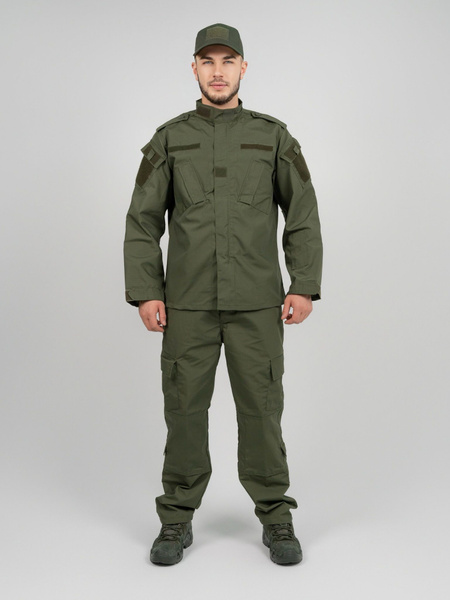 Костюм рабочий Мужской ESDY, размер 52 оливково-зеленый, оливковый Рипстоп Молния, Липучки Лето ...