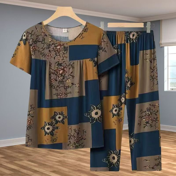 Пижама Женский с брюками, с майкой, размер 56, 58 Разноцветный, Цветочный желтый, лимонно-желтый ...