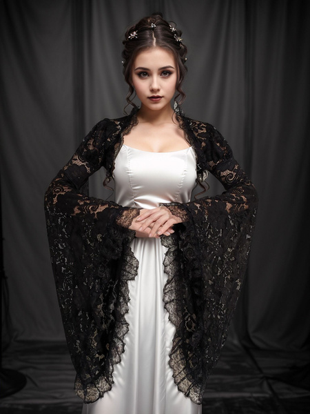 Болеро Женский Elness глубокий черный Полиэстер, размер 46 Без застежки ...