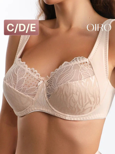 Бюстгальтер Женский OIRO с мягкой чашкой, размер 90D бежевый Нейлон, Эластан Повседневный Китай ...