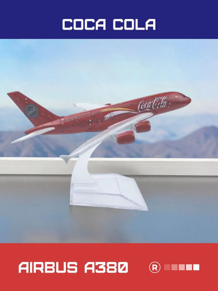 Характеристики Металлическая модель Airbus A380 Coca Cola подробное ...