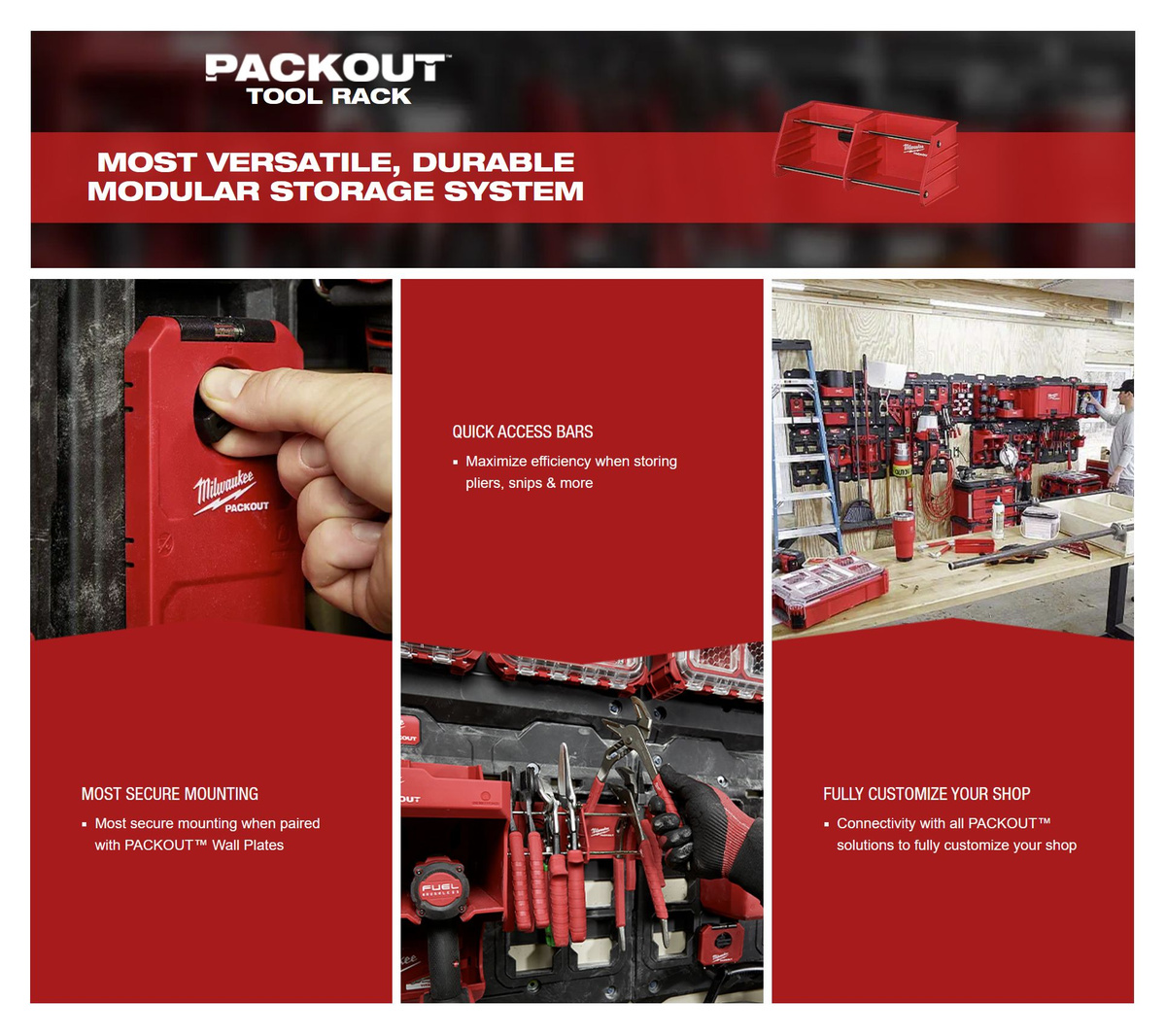 Milwaukee 48-22-8340 PACKOUT Стойка для инструментов купить на OZON по ...