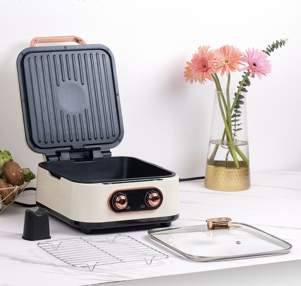 Электрическая настольная плита LAYS-5409,3 в 1, духовка, гриль, барбекю ...